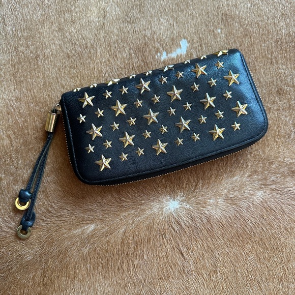 Jimmy Choo | Bags | Jimmy Choo Star Studded Leather Continental Wallet ...